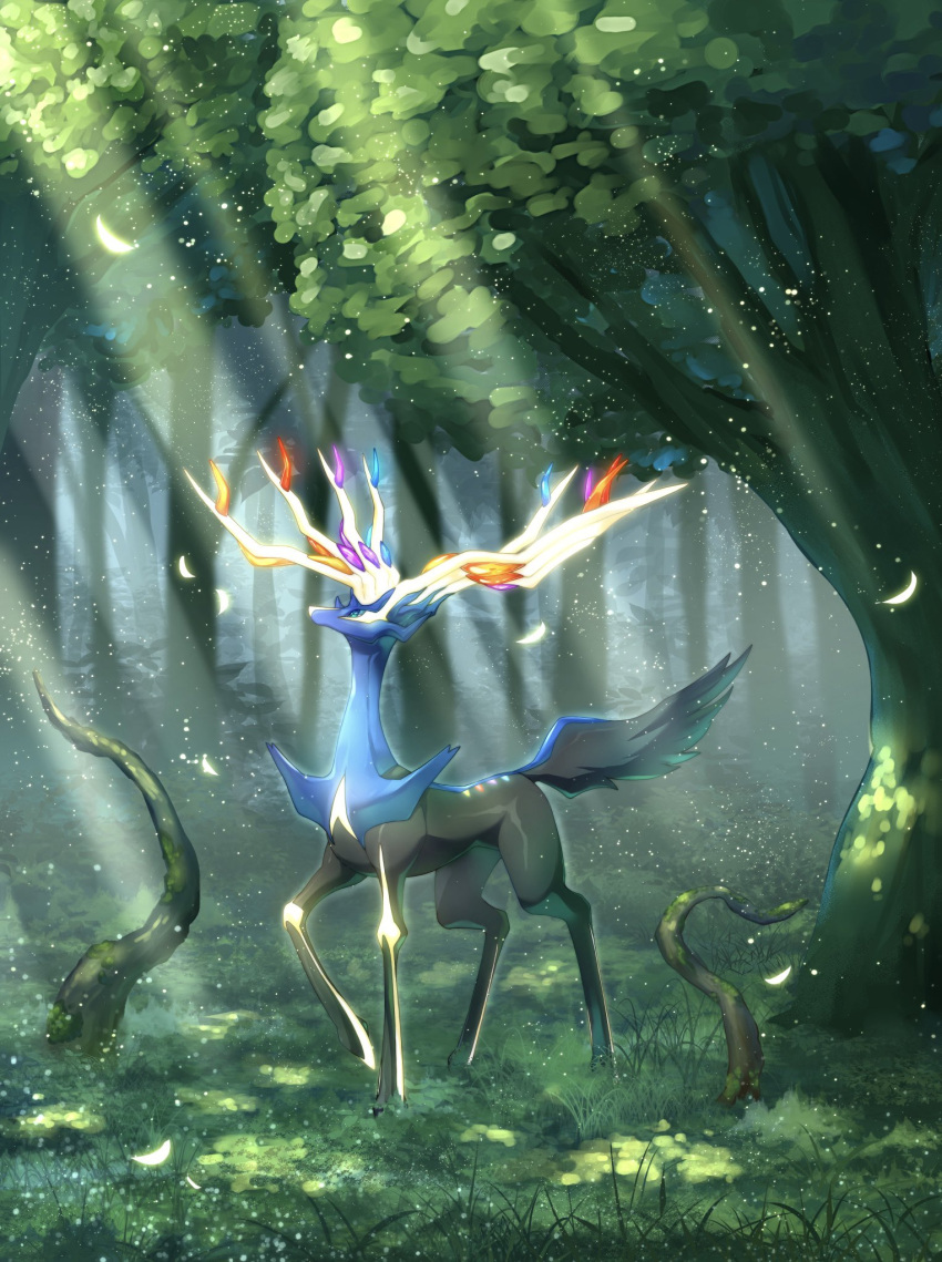 Safebooru - animal focus antlers black fur blue eyes commentary request ...