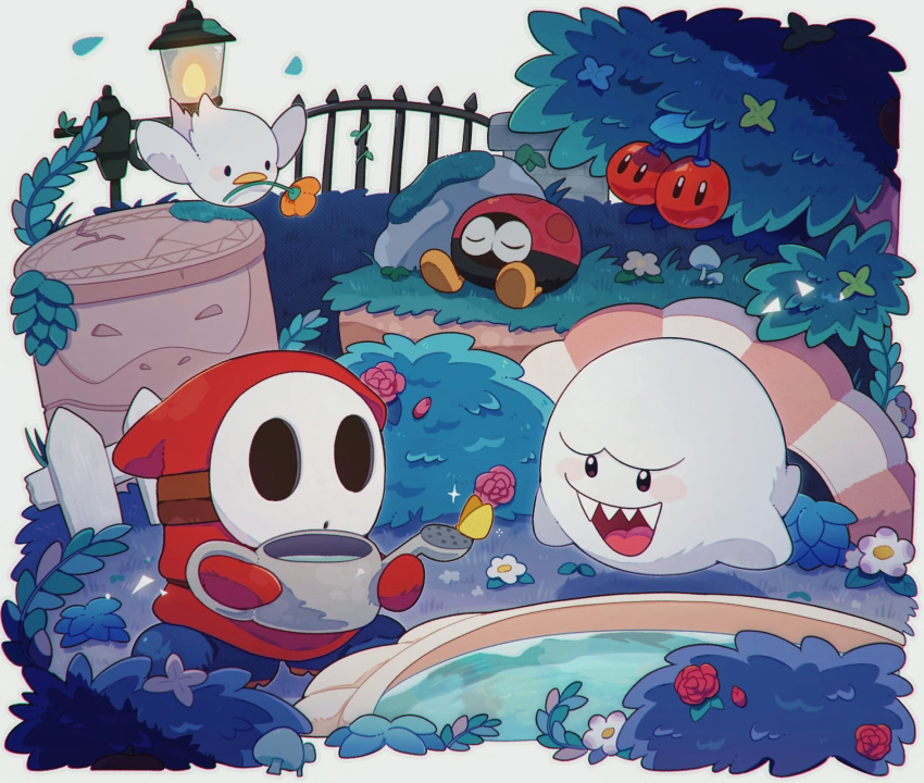 Safebooru - biddybud bird black eyes boo (mario) bright pupils bug ...