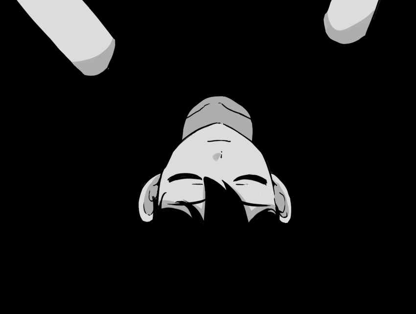 Safebooru - 1boy black theme blending closed eyes closed mouth ...