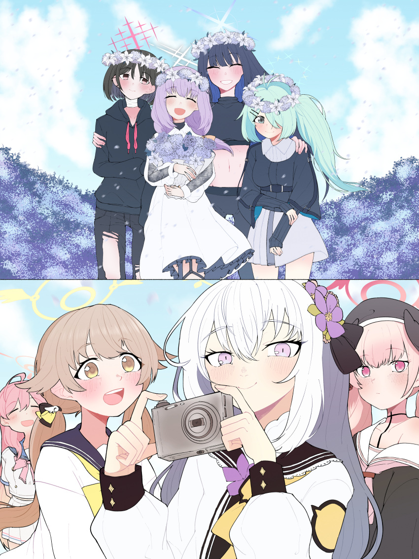 Safebooru - 6+girls absurdres ahoge aqua hair arius squad (blue archive) atsuko (blue archive ...