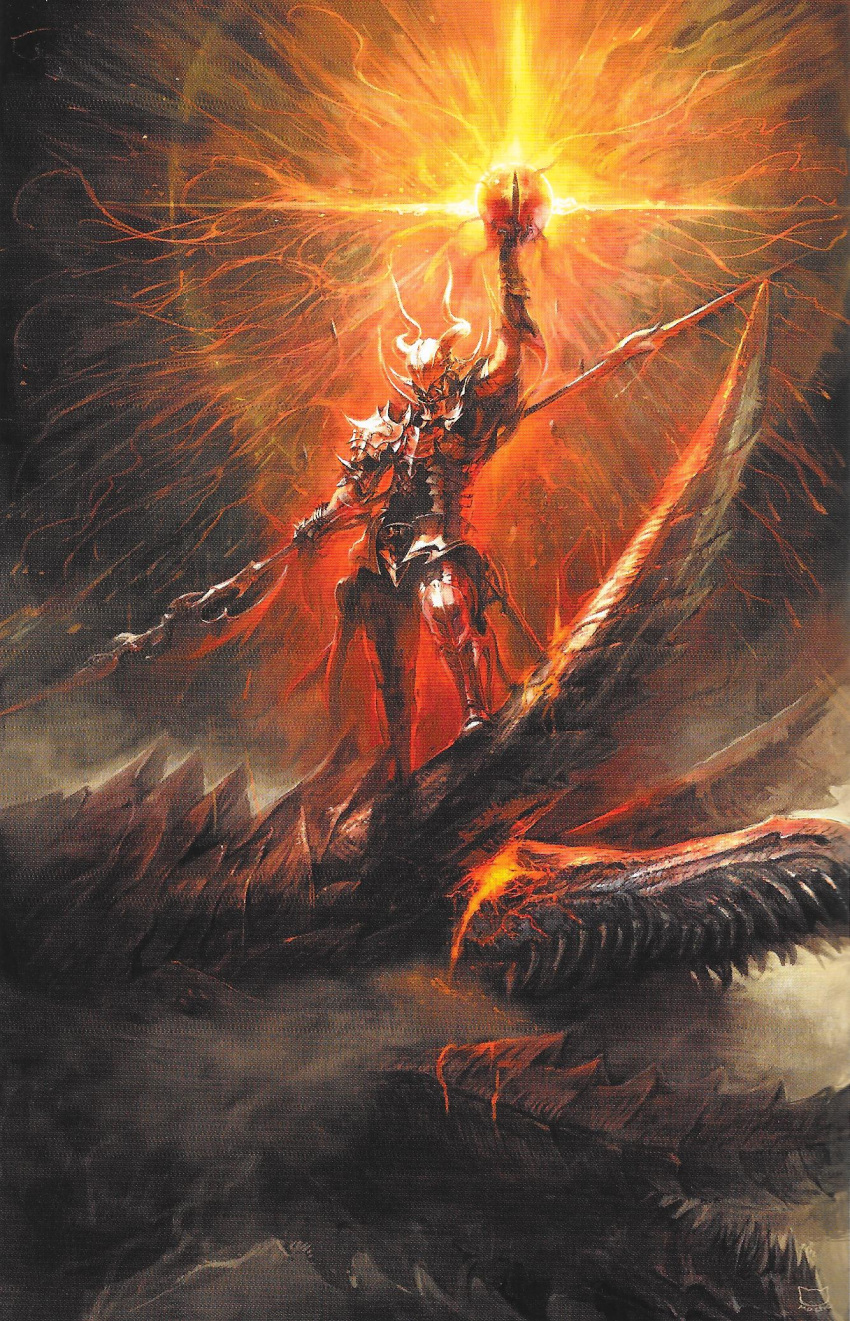 Safebooru - 1boy arm up armor breastplate covered face dragon dragoon ...