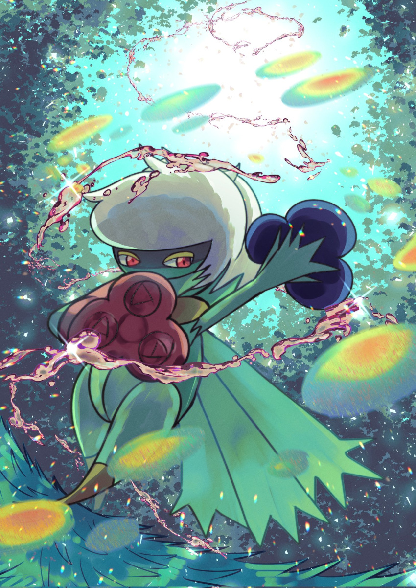 Safebooru - blue flower blue rose cape flower forest full body highres ...