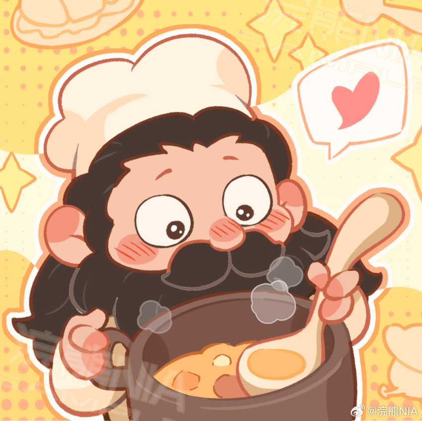 Safebooru - 1boy alternate costume artist request beard blush chef chef ...