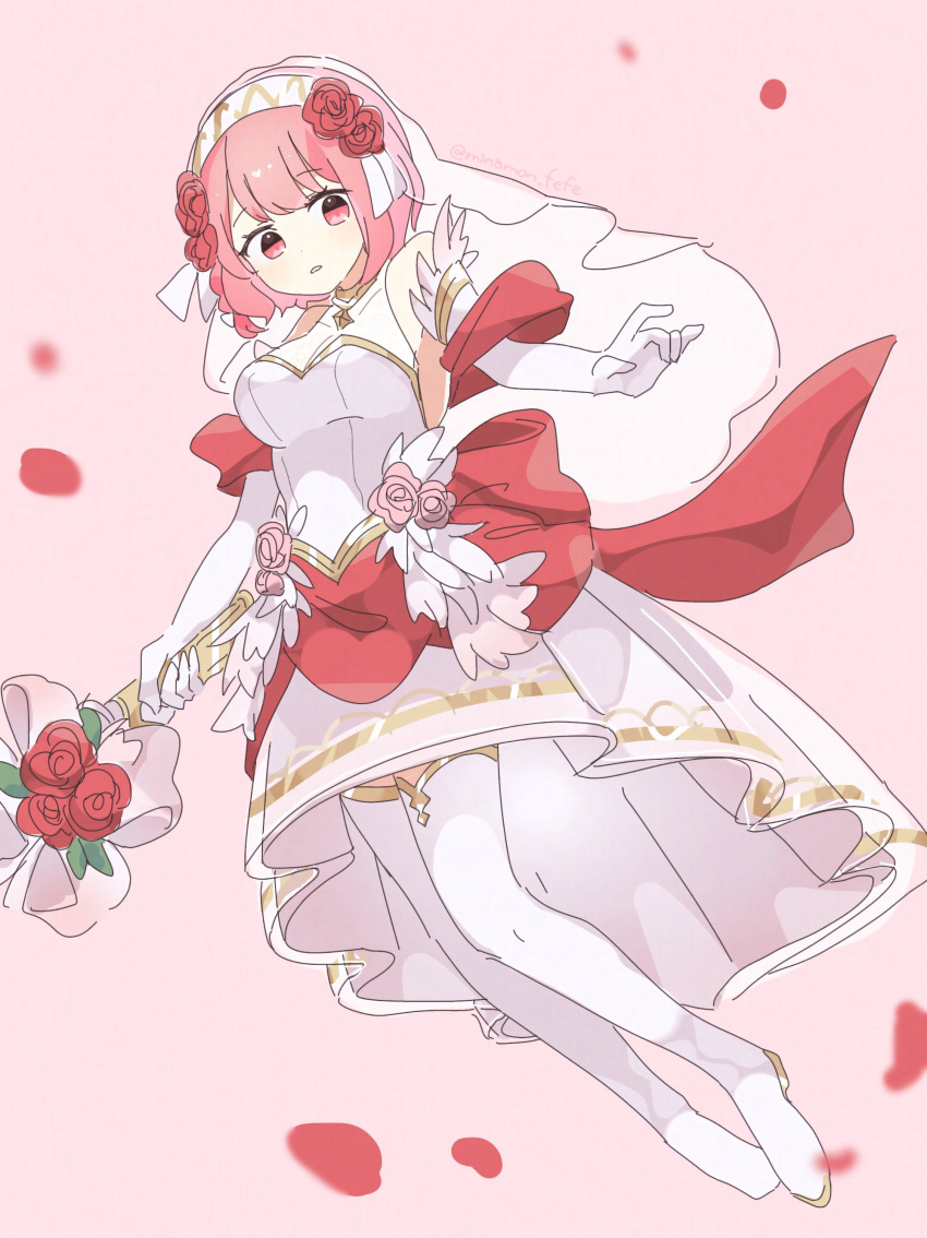 Safebooru - 1girl absurdres bouquet bridal gauntlets bridal veil bride ...