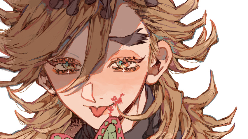 Safebooru - 1boy blood blood on face close-up douma (kimetsu no yaiba ...