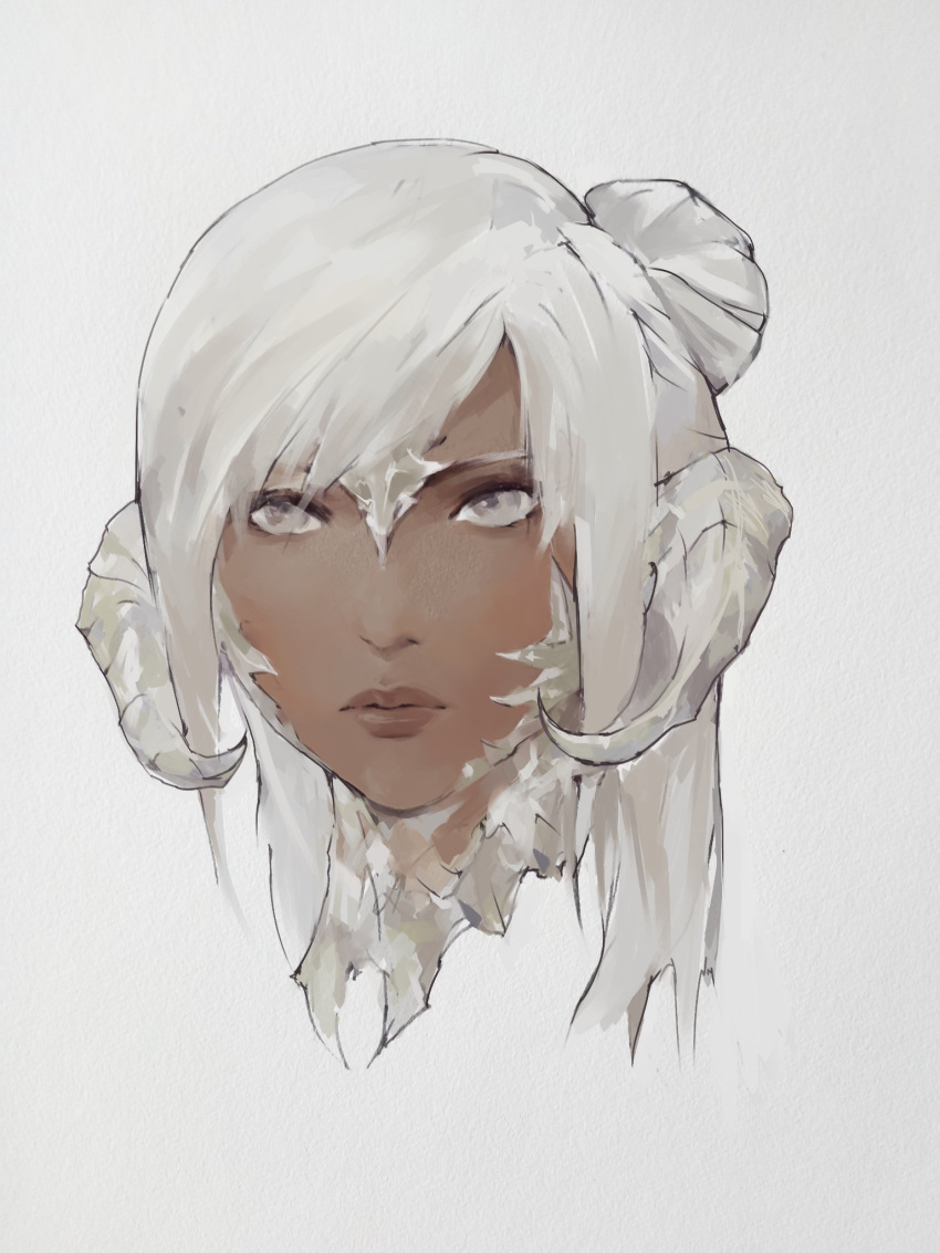 Safebooru - 1girl arizdigitalart au ra closed mouth dark-skinned female ...