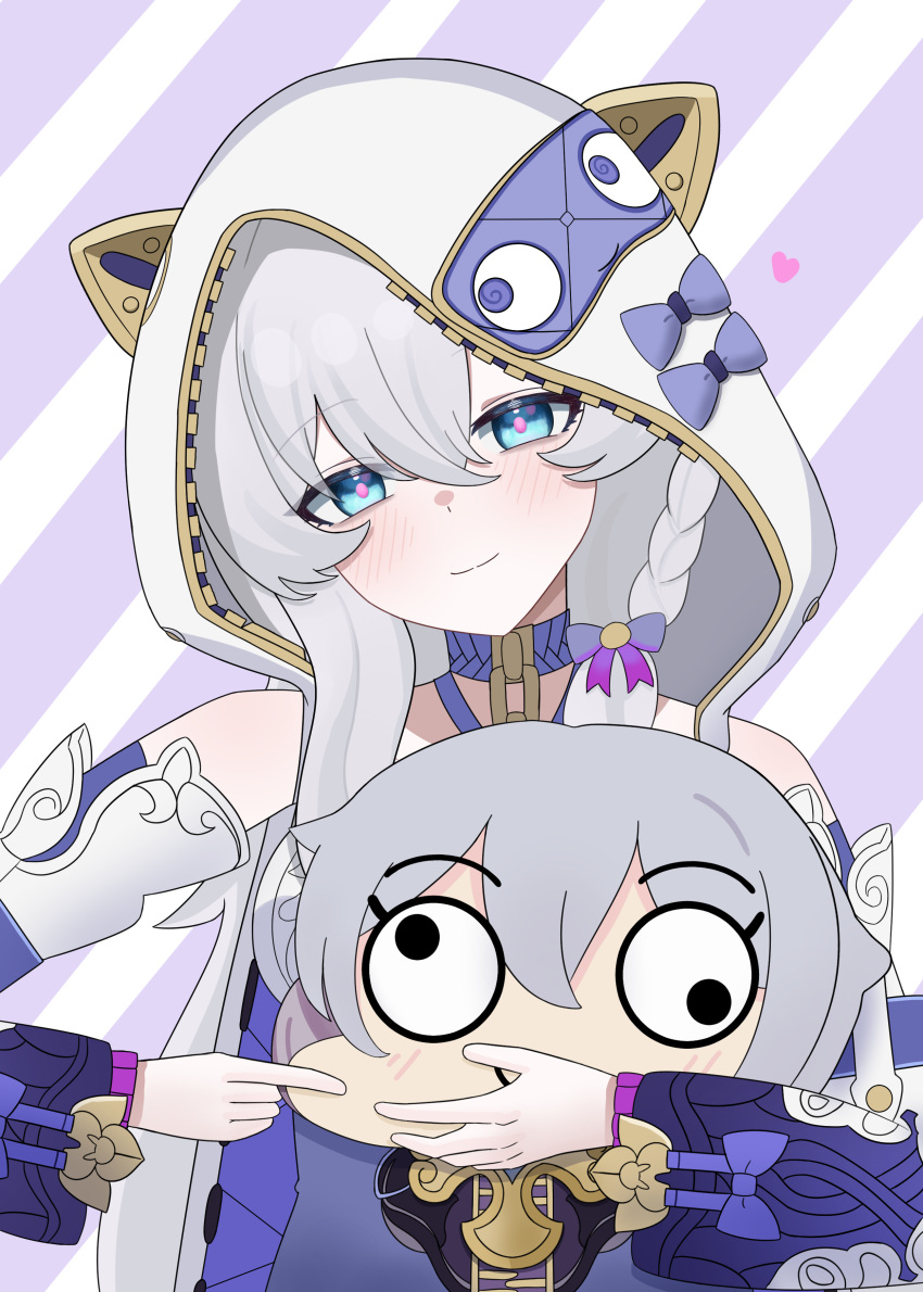 Safebooru - 1girl absurdres animal hood bamanul bare shoulders blue ...