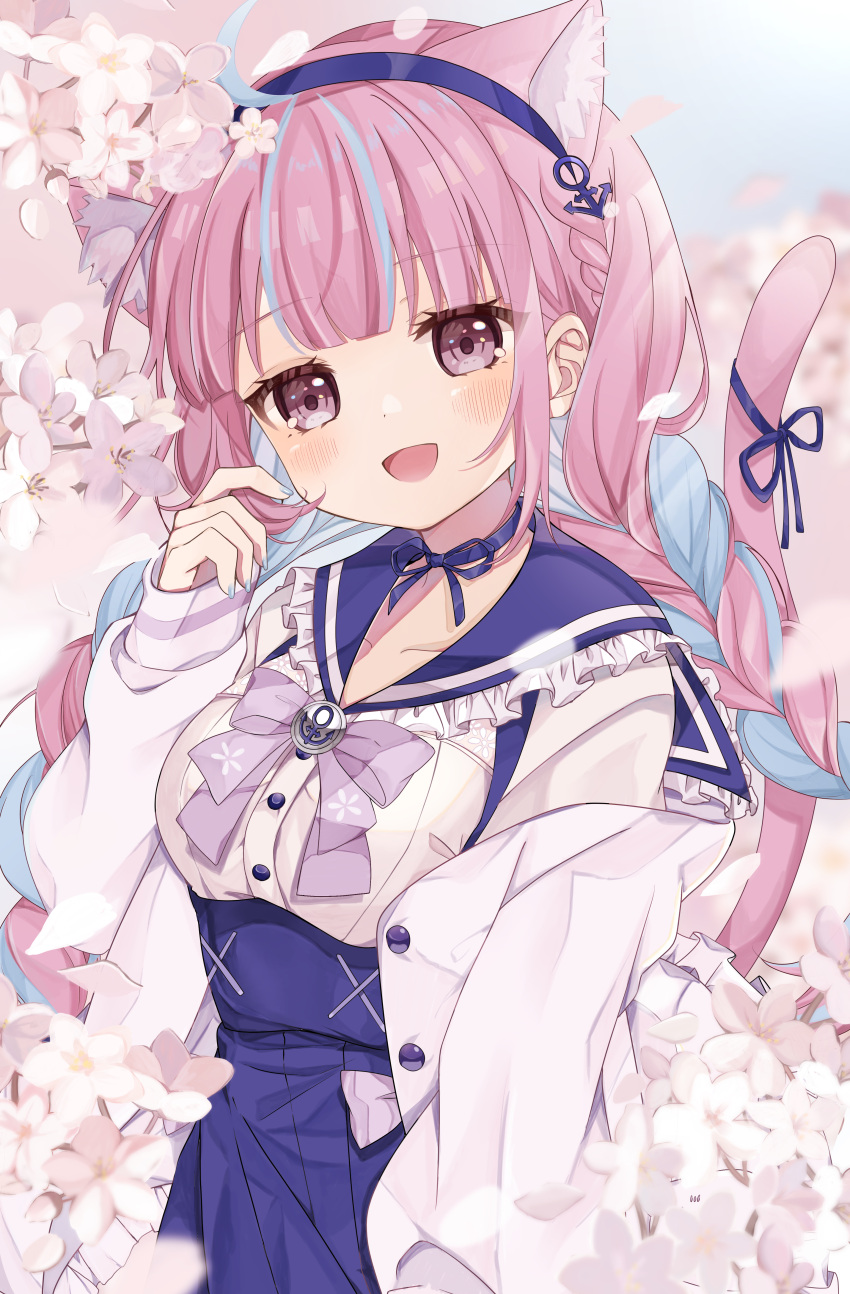 Safebooru - 1girl absurdres ahoge anchor hair ornament anchor symbol animal ear fluff animal ...