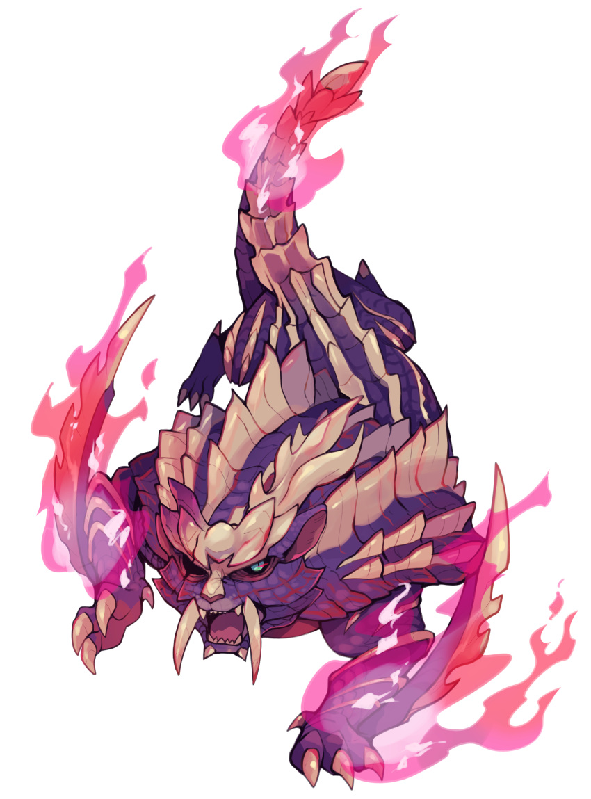 Safebooru - absurdres animal focus blue eyes claws fangs fiery tail ...