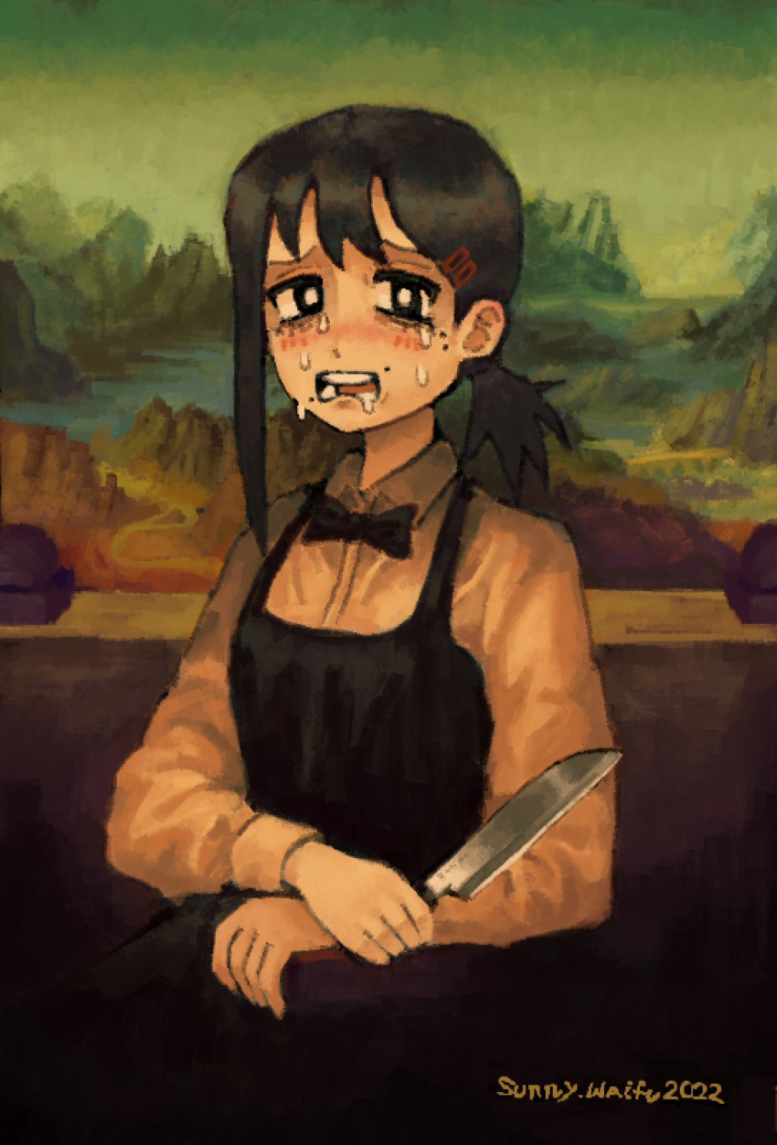 Safebooru - 1girl black hair blush bowtie chainsaw man crying female ...