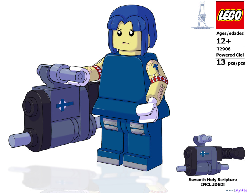 Safebooru - 1girl blue hair ciel (tsukihime) d0gduk holding holding ...