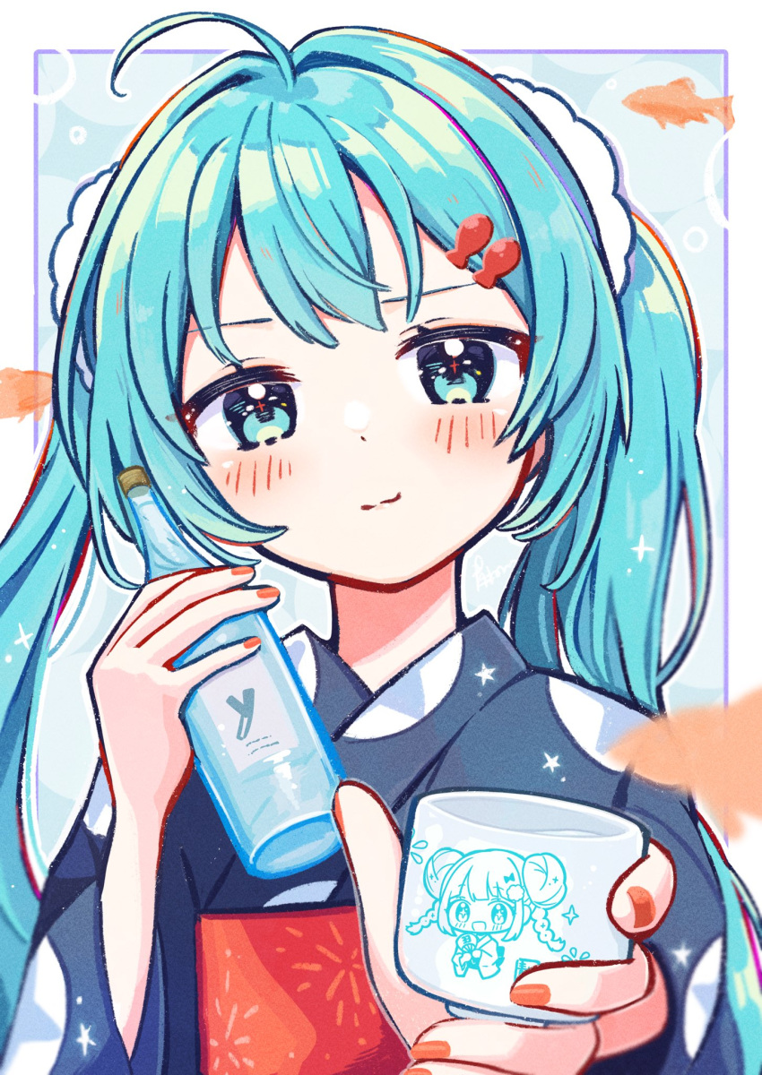 Safebooru - 1girl alcohol alternate costume alternate hairstyle aoiyui ...