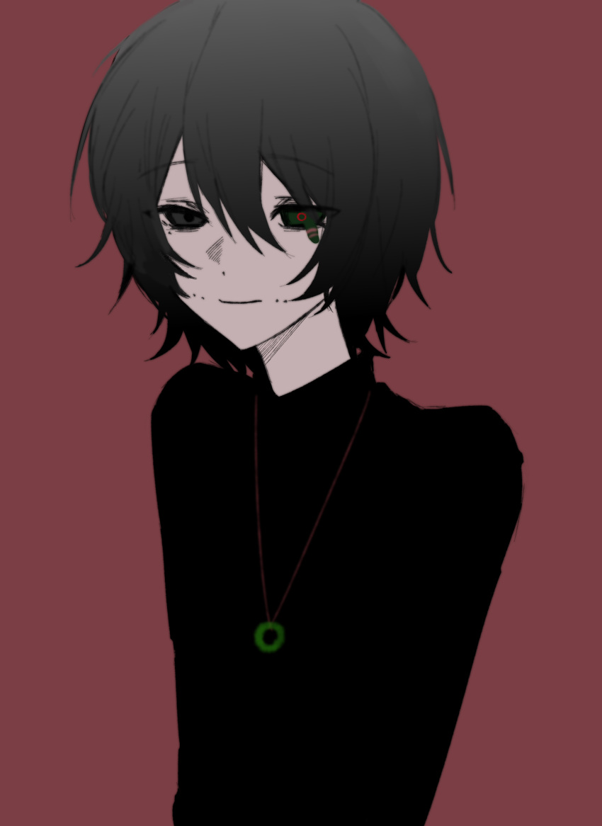 Safebooru - 1boy absurdres black eyes black hair black shirt chinese commentary closed mouth ...