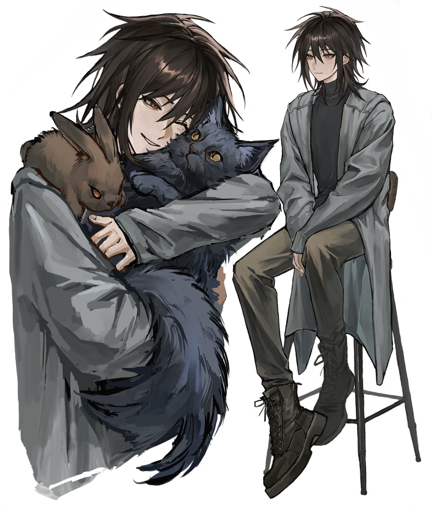 Safebooru - 1boy aged up alternate costume animal animal on shoulder ...
