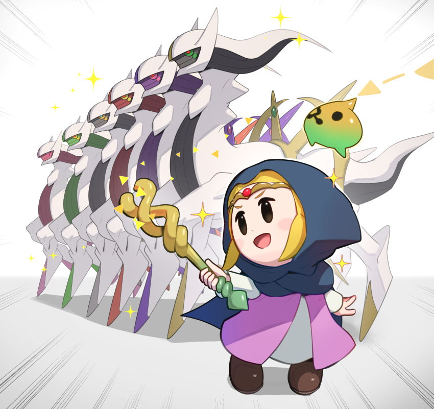 Safebooru - 1girl 6+others alternate color arceus blonde hair chibi ...