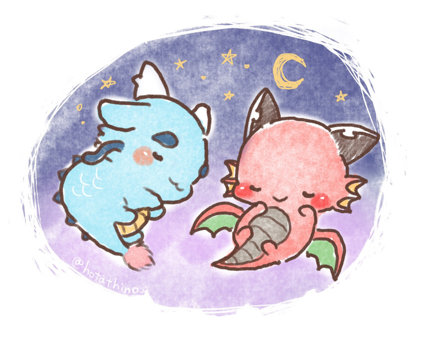 Safebooru - chibi commentary request crescent moon dragon eastern ...