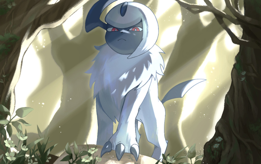 Safebooru - absol bare tree bright pupils claws closed mouth commentary ...