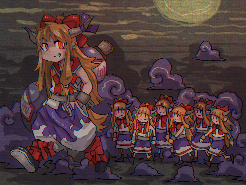 Safebooru - absurdres blush stickers clone gourd grin highres horns ...
