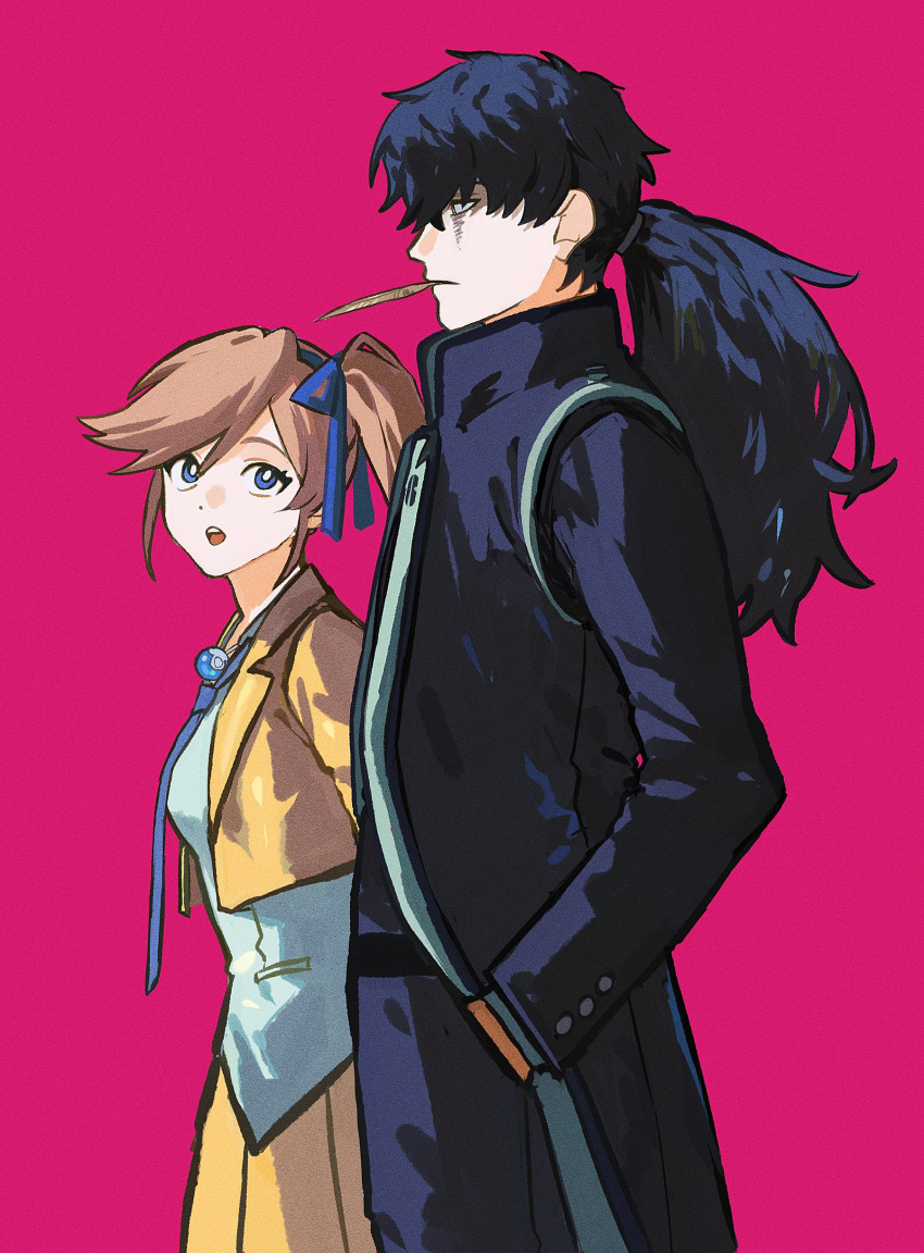 Safebooru - 1boy 1girl absurdres ace attorney athena cykes black coat black hair black jacket ...