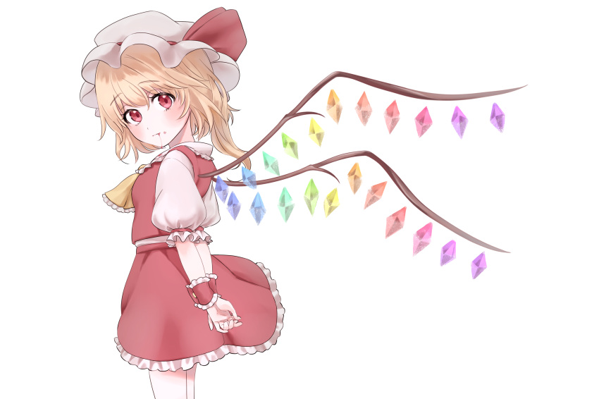Safebooru - 1girl absurdres ascot blonde hair blood blood on face chalc0 cowboy shot crystal ...