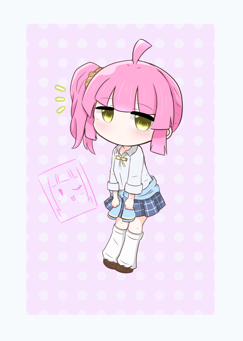 Safebooru - 1girl ;p absurdres ahoge alternate hairstyle blue jacket ...