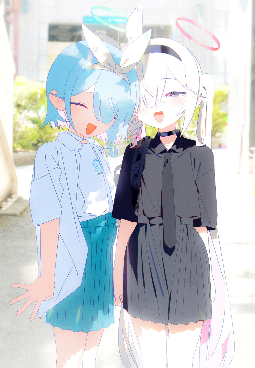 Safebooru - 2girls absurdres alternate costume arona (blue archive) black choker black hairband ...