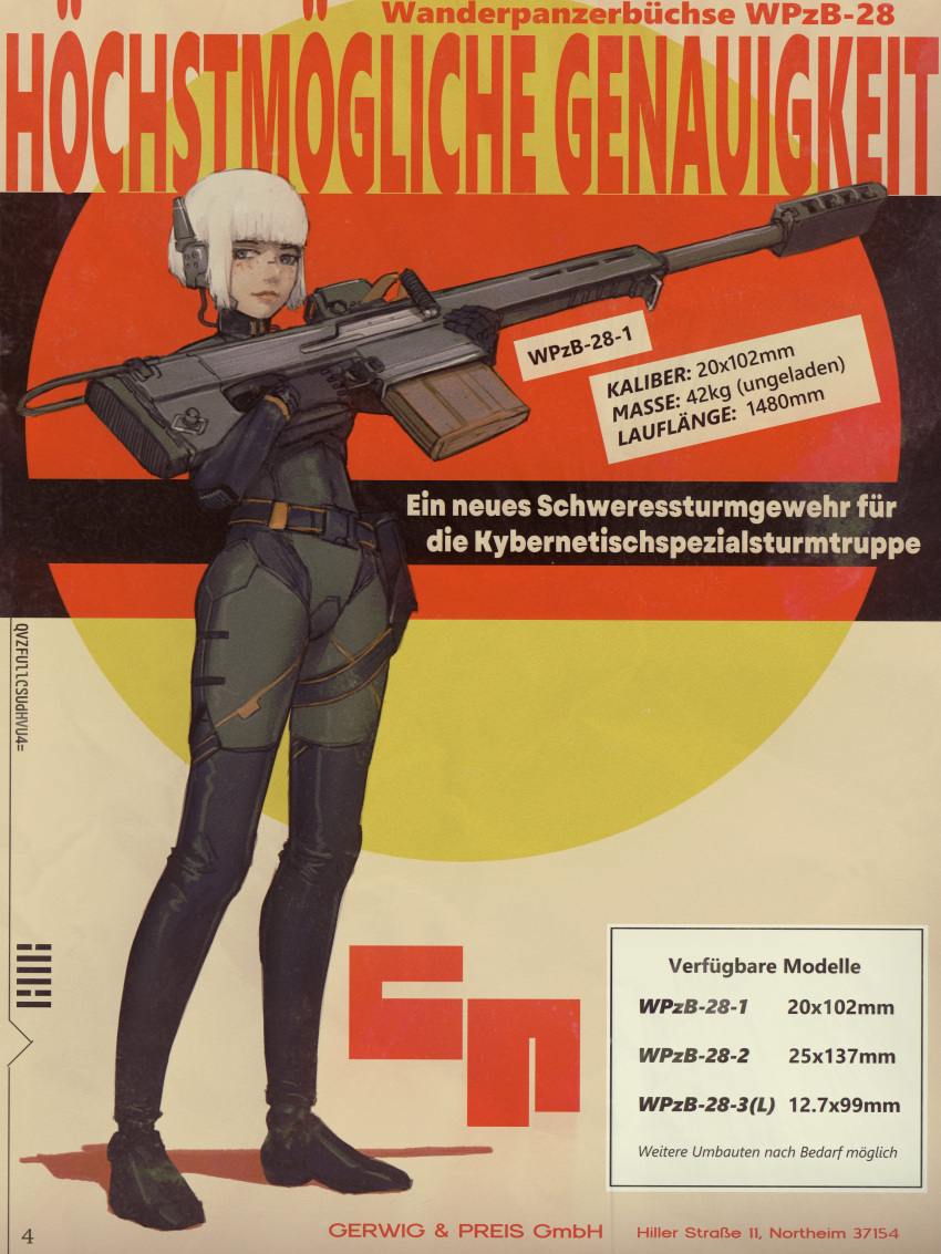 Safebooru 1girl Absurdres Ammunition Pouch Anti Materiel Rifle Belt