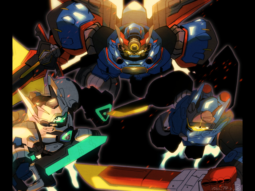 Safebooru - artist name black background clenched hand dual wielding ...