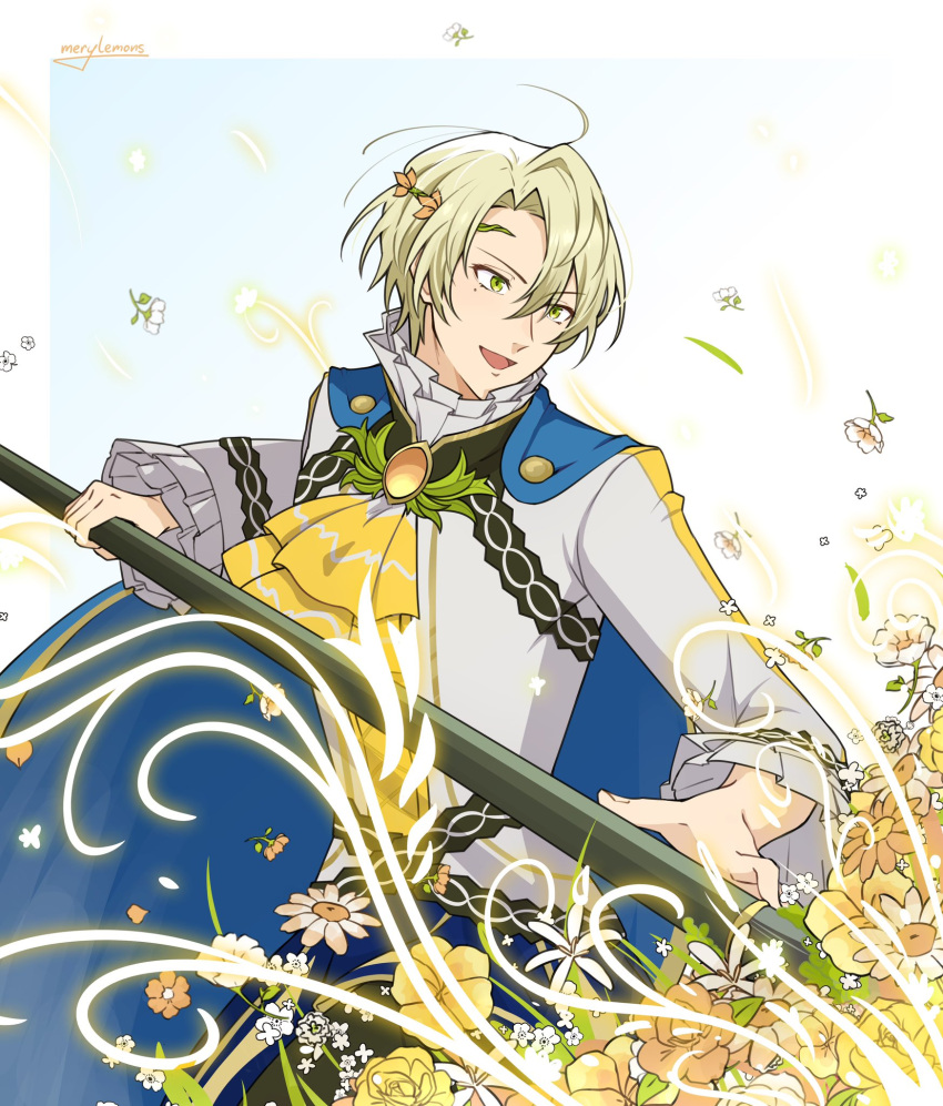 Safebooru - 1boy alfred (fire emblem) ascot blonde hair blue cape cape circlet fire emblem fire ...