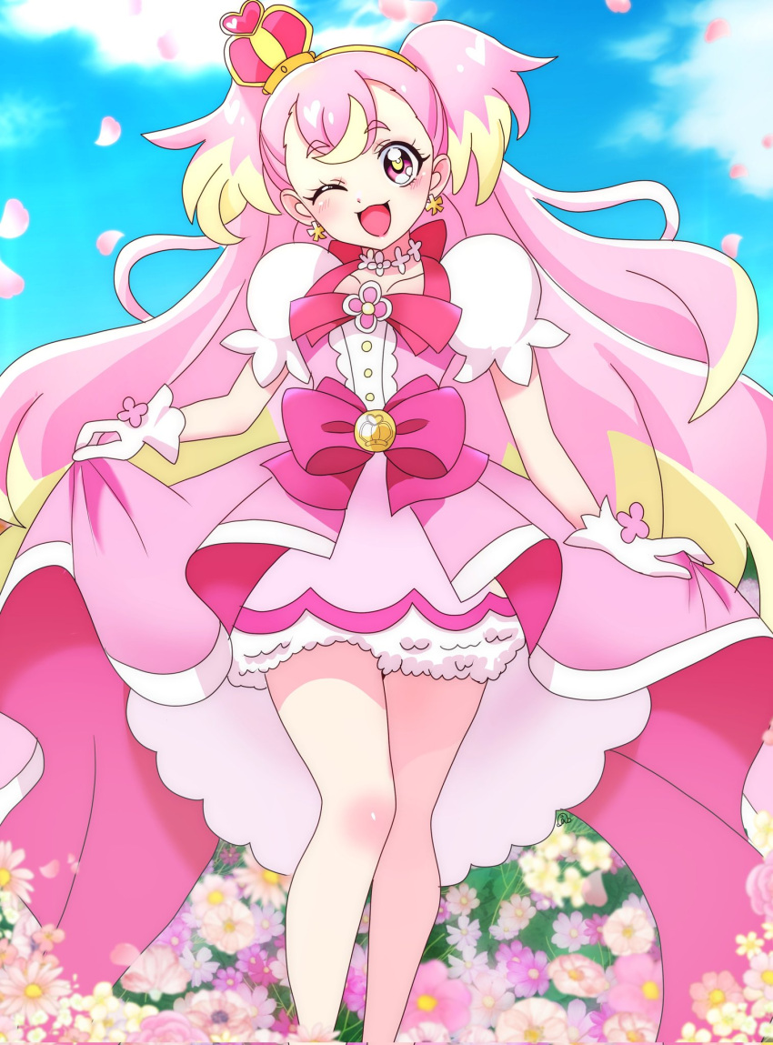 Safebooru - 1girl ;d alternate costume arched crown blonde hair blue ...