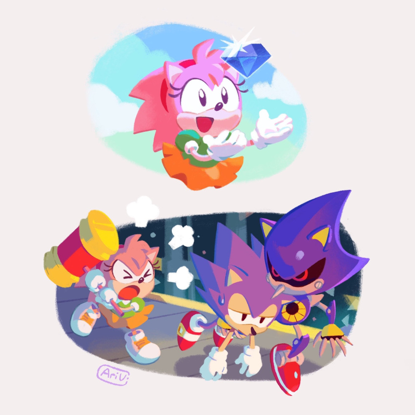 Safebooru - amy rose ari vsart black eyes carrying carrying person ...