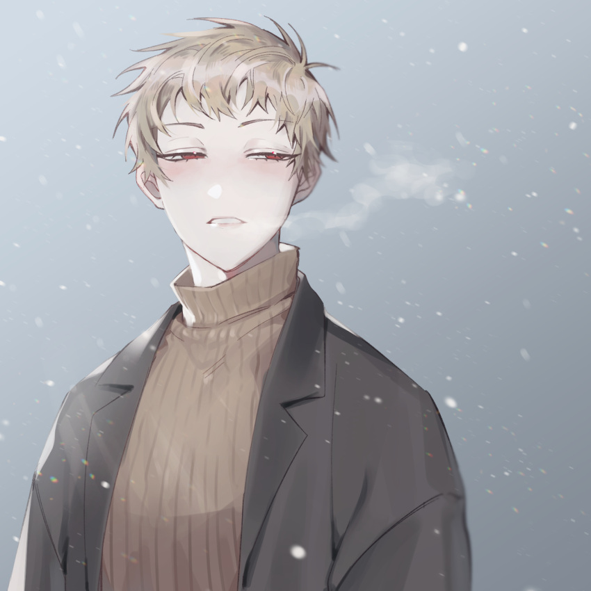 Safebooru - 1boy atou haruki black jacket blonde hair blush commentary request highres jacket ...