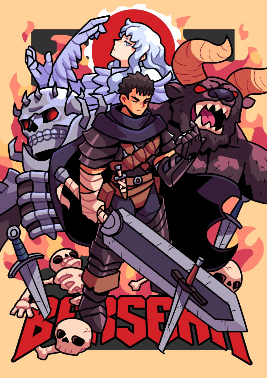 Safebooru - 2boys armor armored boots bandolier berserk black armor ...