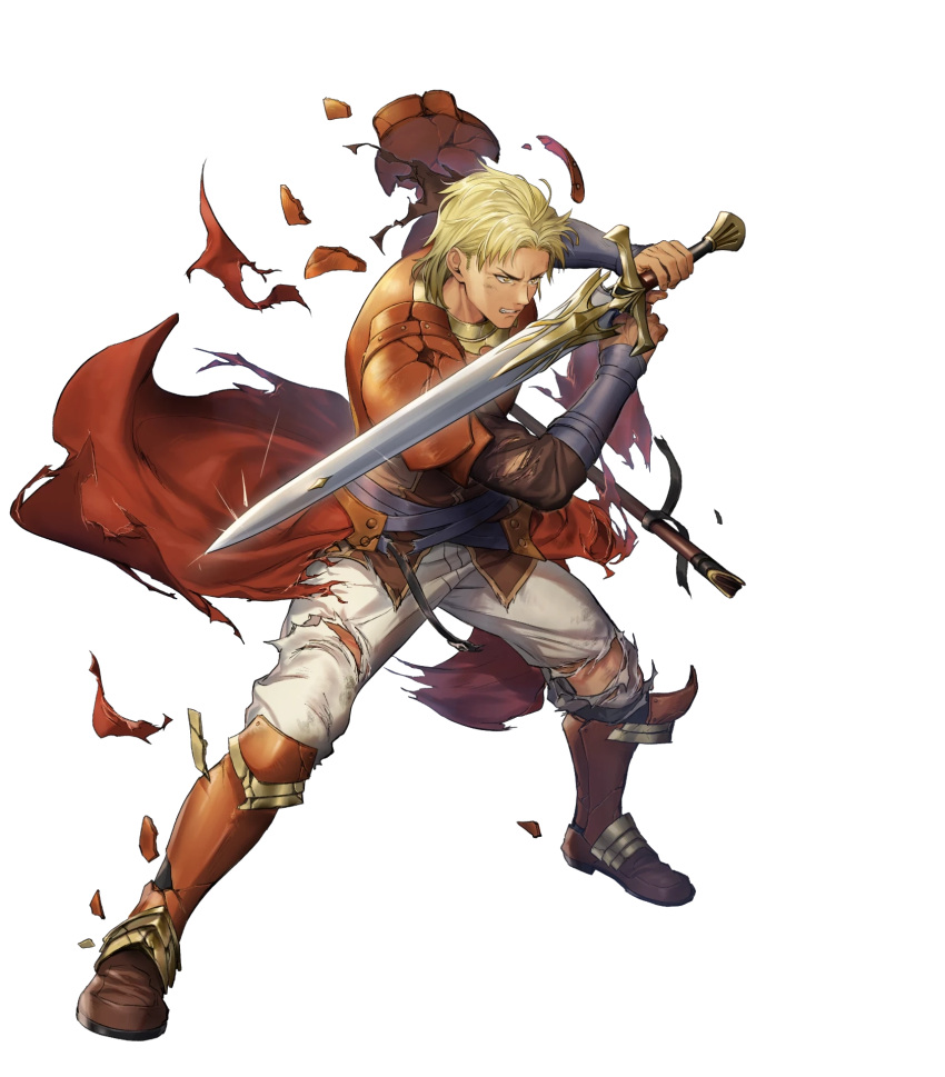 Safebooru - 1boy armor armored boots blonde hair boots broken armor ...