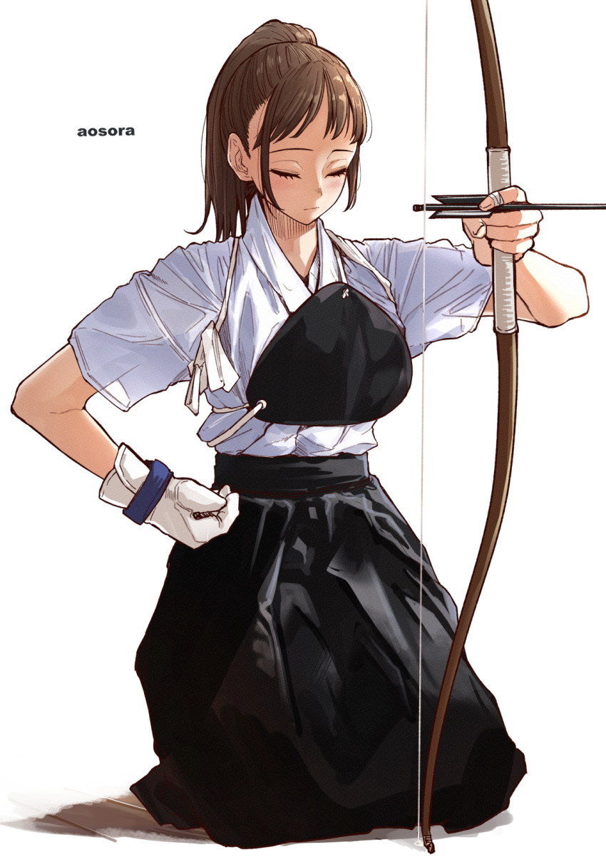 Safebooru - 1girl aosora2823 archery arrow (projectile) artist name ...