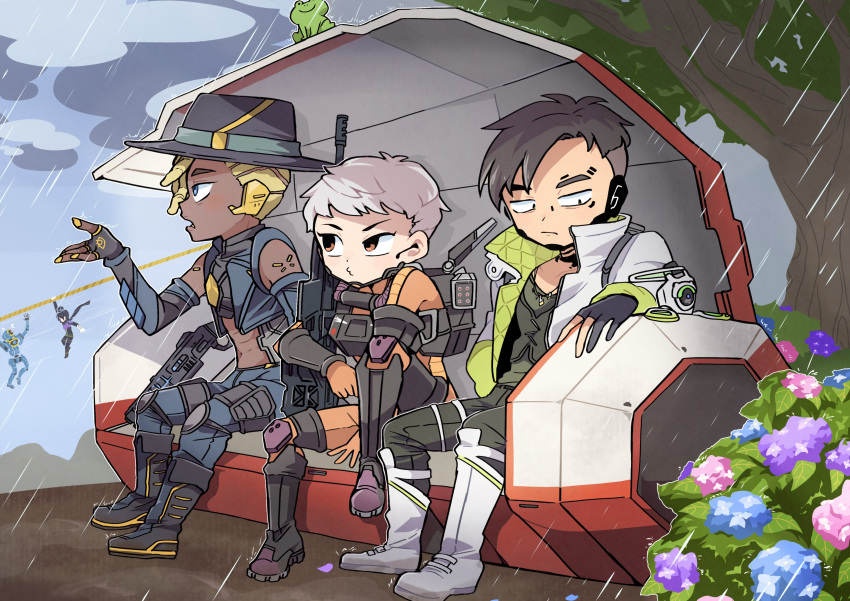 Safebooru - 2girls 3boys abs absurdres animification annoyed apex ...