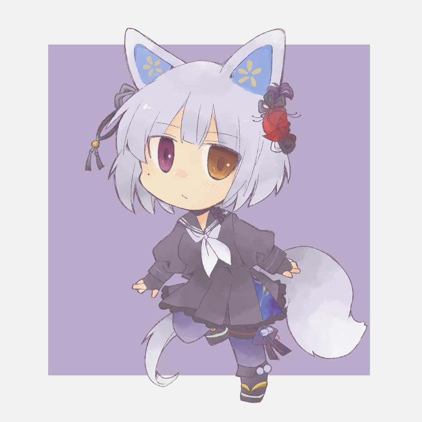 Safebooru - 1girl animal ears assault lily black flower black footwear ...