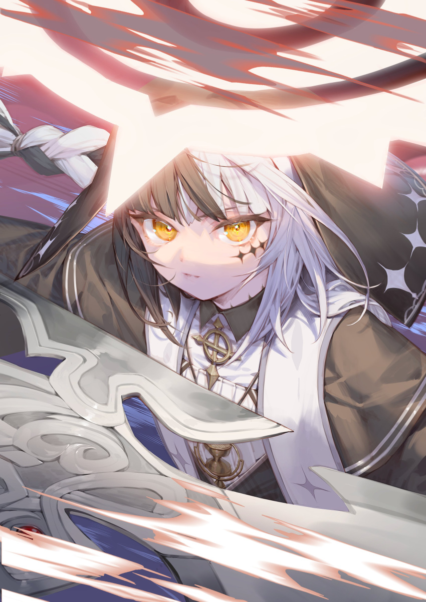 Safebooru - 1girl absurdres arrow cross black capelet black hair borrowed character braid ...