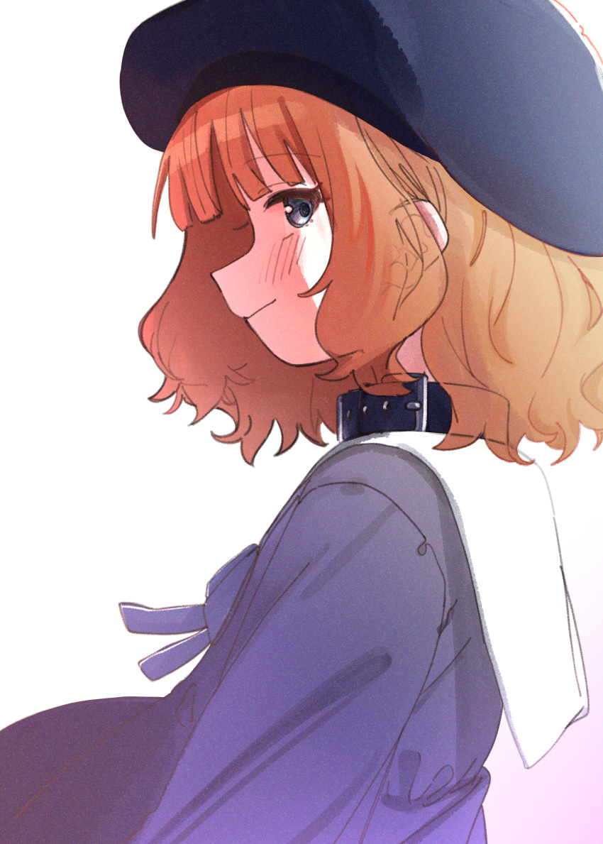 Safebooru - 1girl absurdres beret black dress blue bow blue bowtie blue collar blue eyes blue ...
