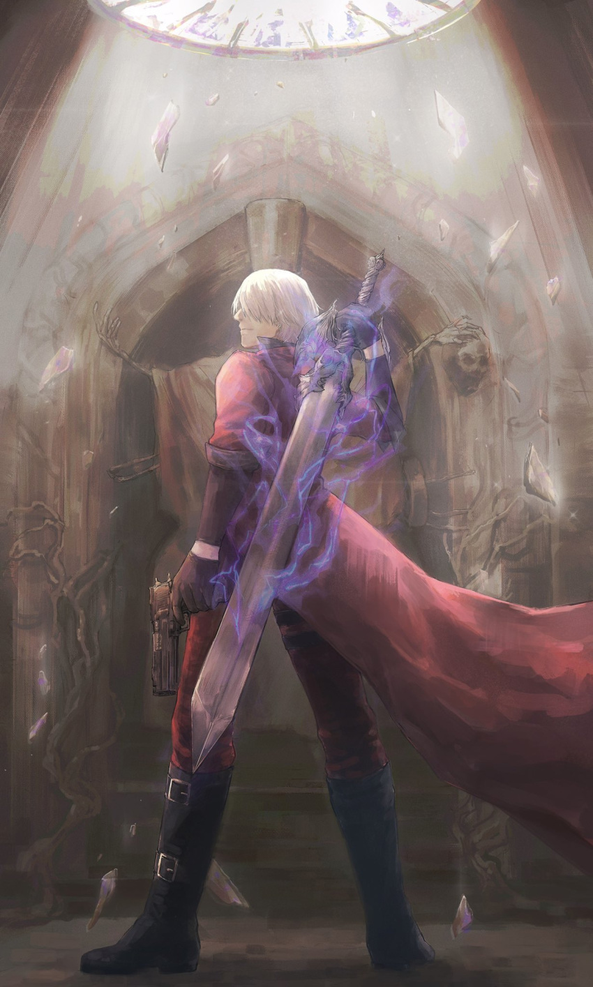 Safebooru - 1boy alastor (sword) bad source black gloves coat dante (devil may cry) devil may ...