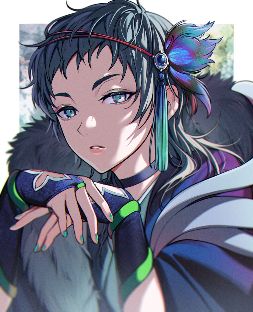 Safebooru - 1other absurdres alternate costume androgynous blue eyes brooch feathers gnosia ...