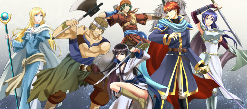 Safebooru - 2girls 4boys armor axe bartre (fire emblem) black hair ...