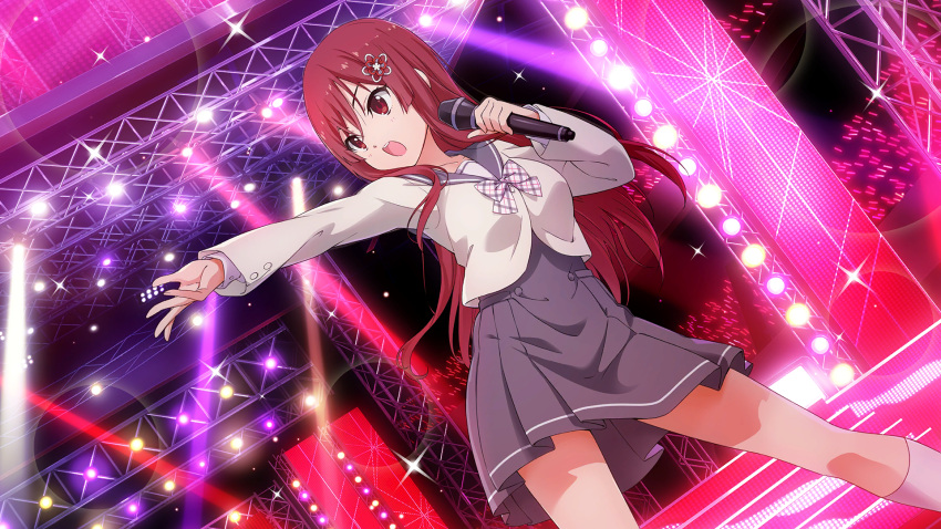 Safebooru - 1girl 22/7 22/7 ongaku no jikan concert dutch angle flower game cg glowstick hair ...