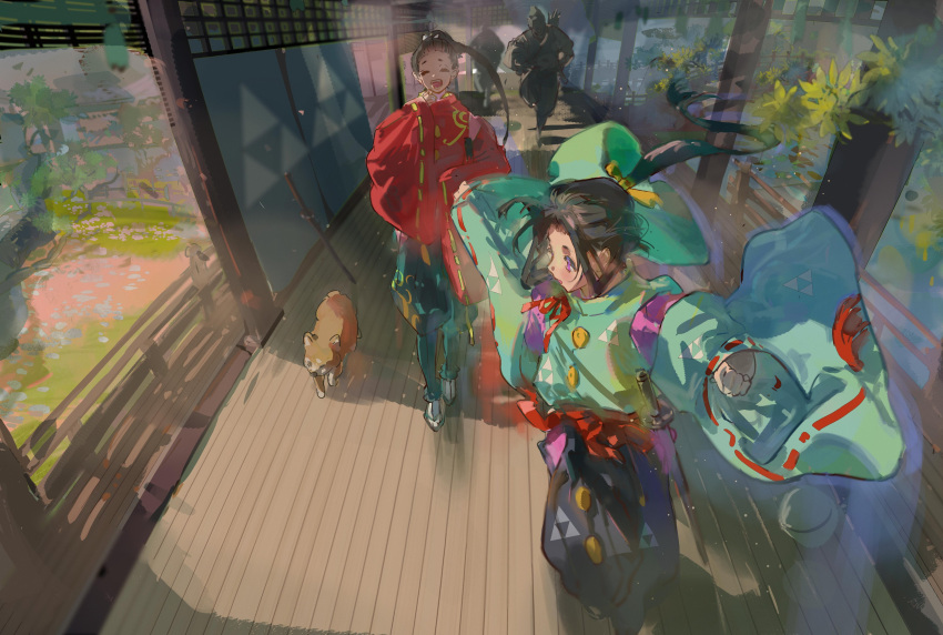 Safebooru - :d absurdres airplane arms architecture black hair blue ...