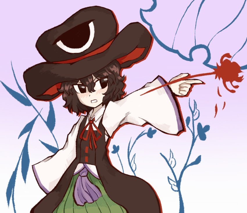 Safebooru - 1other androgynous black eyes black hair black vest blush ...