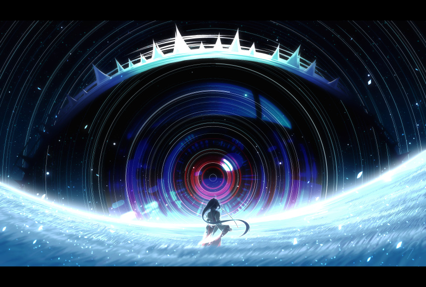 Safebooru 1girl 1other Absurdres Colored Eyelashes Commentary Request 6616
