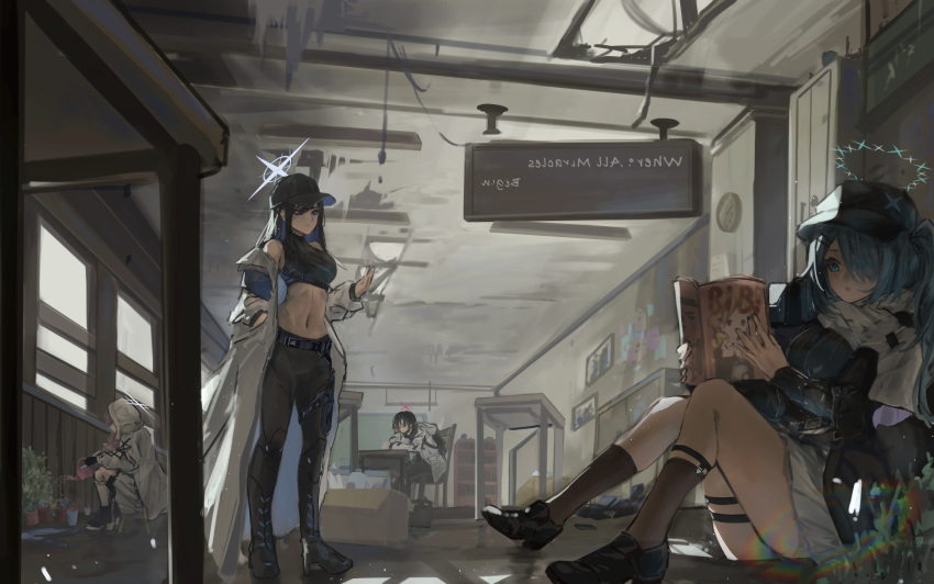 Safebooru - 4girls absurdres arius squad (blue archive) atsuko (blue archive) baseball cap black ...