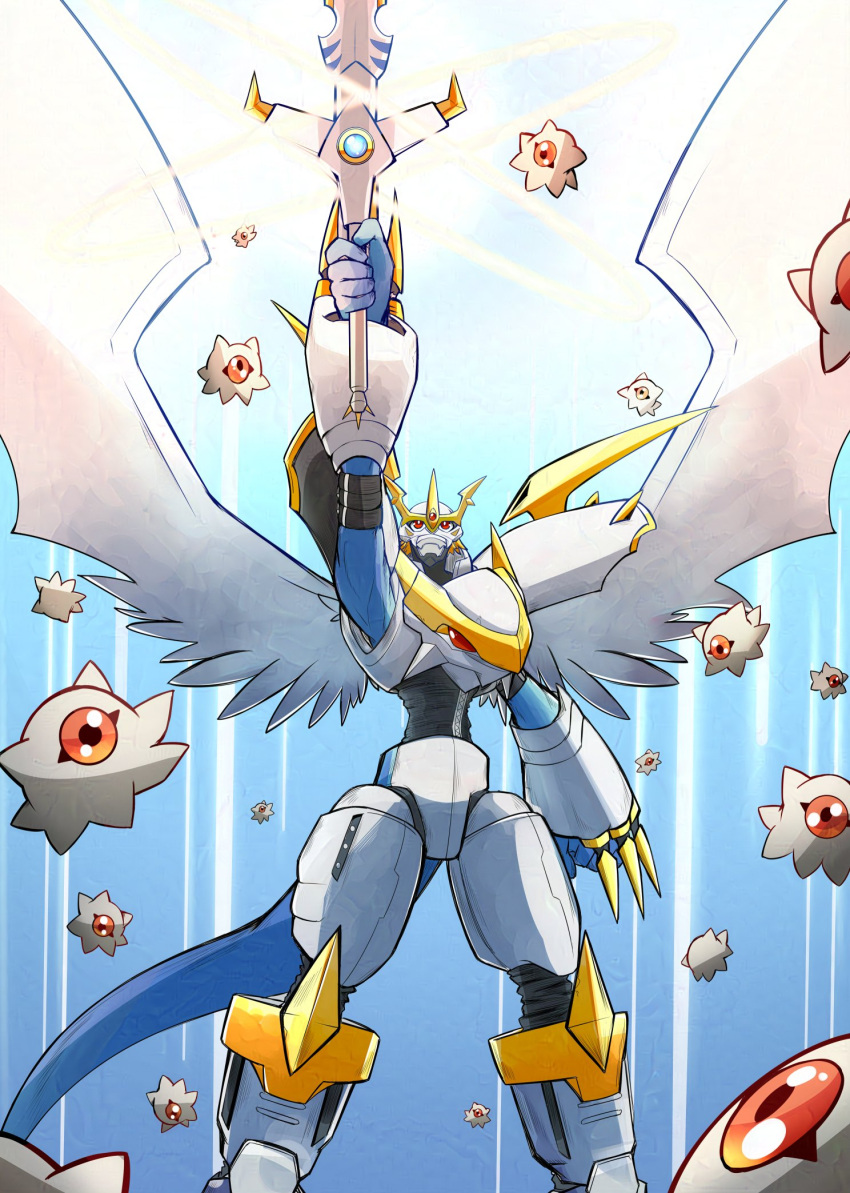 Safebooru - arm up armor blue skin colored skin digimon digimon ...