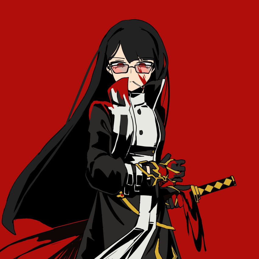 Safebooru - 1girl 489mmm black coat black gloves black skirt blood blood on clothes blood on ...