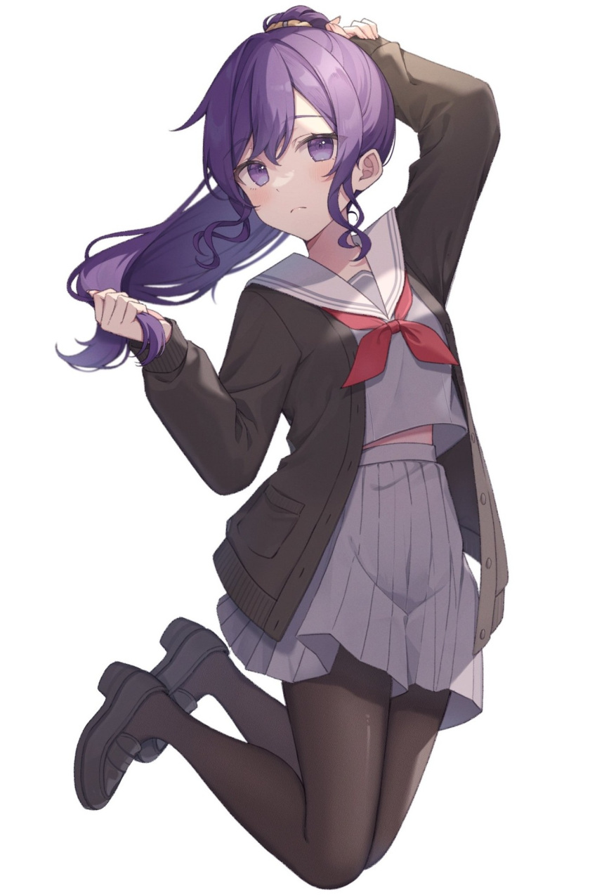 Safebooru - 1girl 25-ji nightcord de. (project sekai) amai melo arm up asahina mafuyu black ...